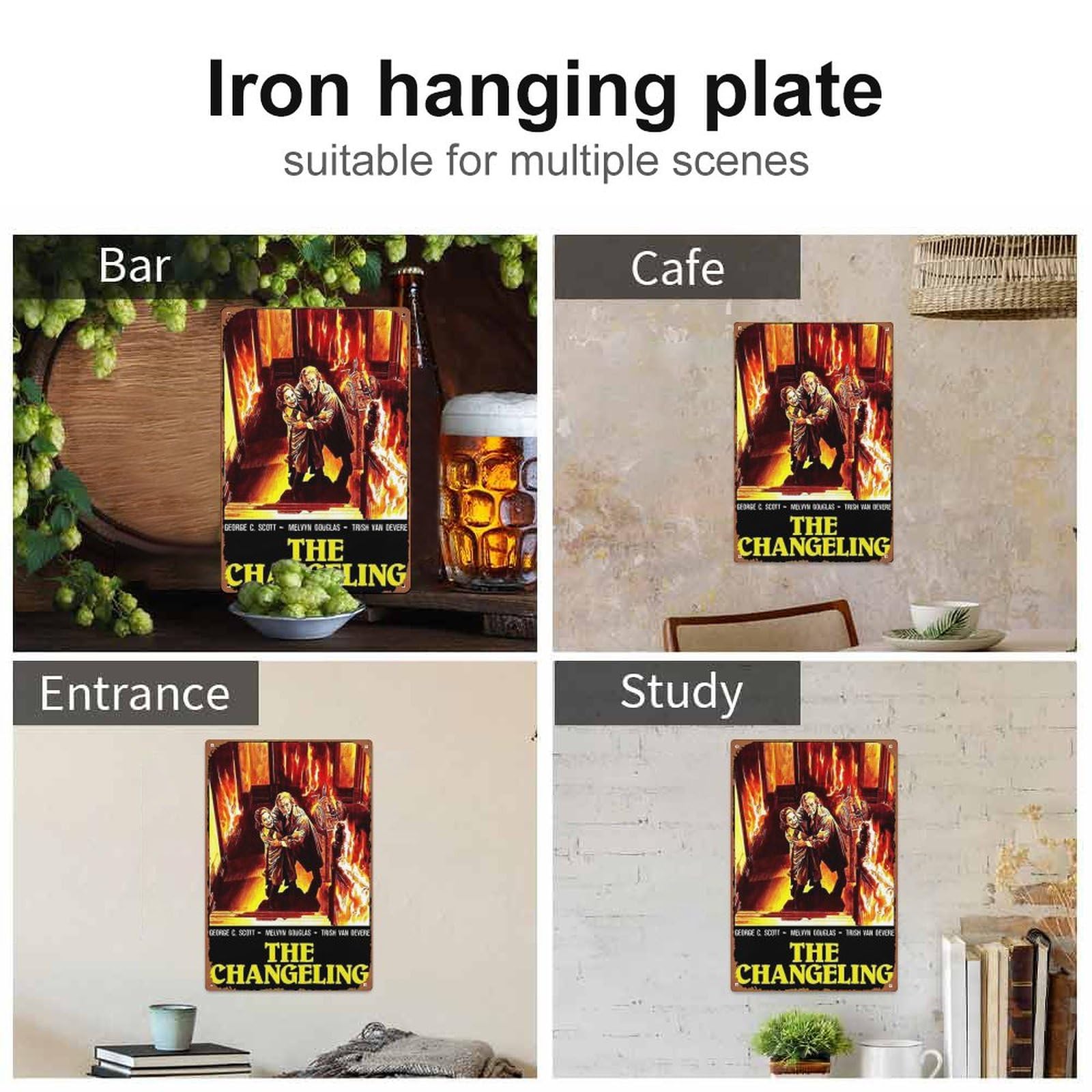 The Changeling Professional Tin Poster- Ideal Wall Decor for Bars, Cafes, Offices, Restaurants, Homes, Gardens, Shops, Clubs - 12 X 8 Inches