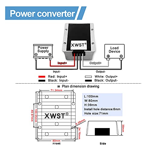 XWST DC 12V 24V Step Down to 5V 40A 200W Converter Voltage Reducer, 5Volt regulator Waterproof DC/DC Buck Transformer Power Supply