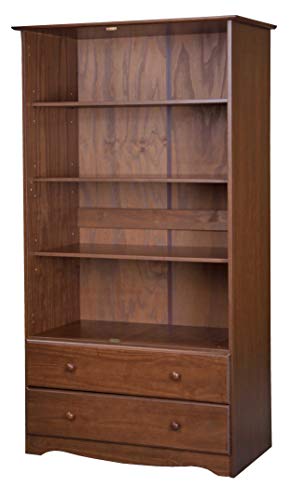 Palace Imports 100% Solid Wood Smart Wardrobe/Armoire/Closet, Mocha Color, 40" W x 72" H x 21" D, 1 Clothing Rods, 1 Lock, 2 Drawers Included