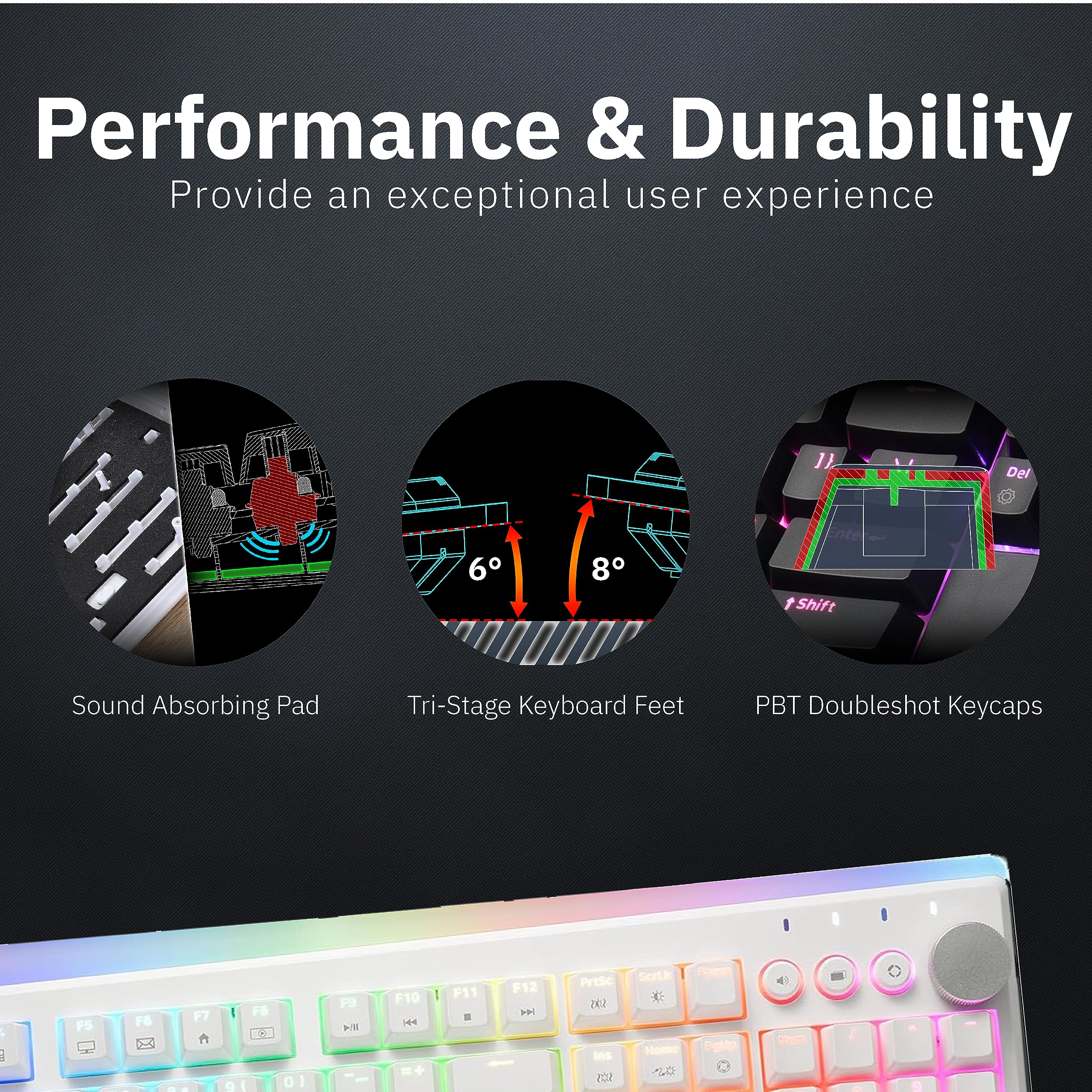 iRocks K71R Wireless RGB Mechanical Gaming Keyboard,Gateron Switches Brown,PBT 107 Keys NKRO,RGB Backlit, Pro Keyboard for Gaming and Work,Dual Interface Wireless & Wired, Windows Laptop PC Mac,White