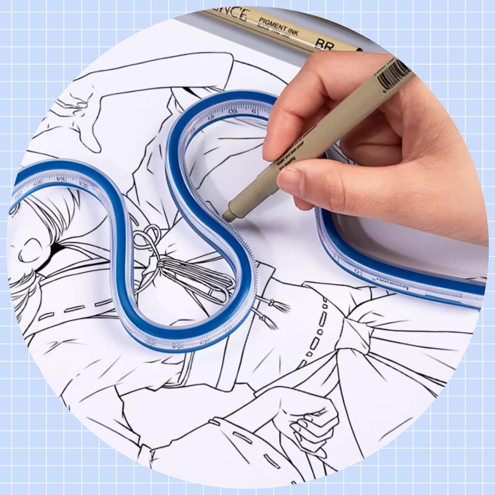 Kollase Flexible Ruler, Curve Ruler 60cm/24in, Sewing Ruler, Curve Ruler for Pattern Making, for Quilting and Sewing with 1 Tape Measure, Quilting Tolls and Supplies