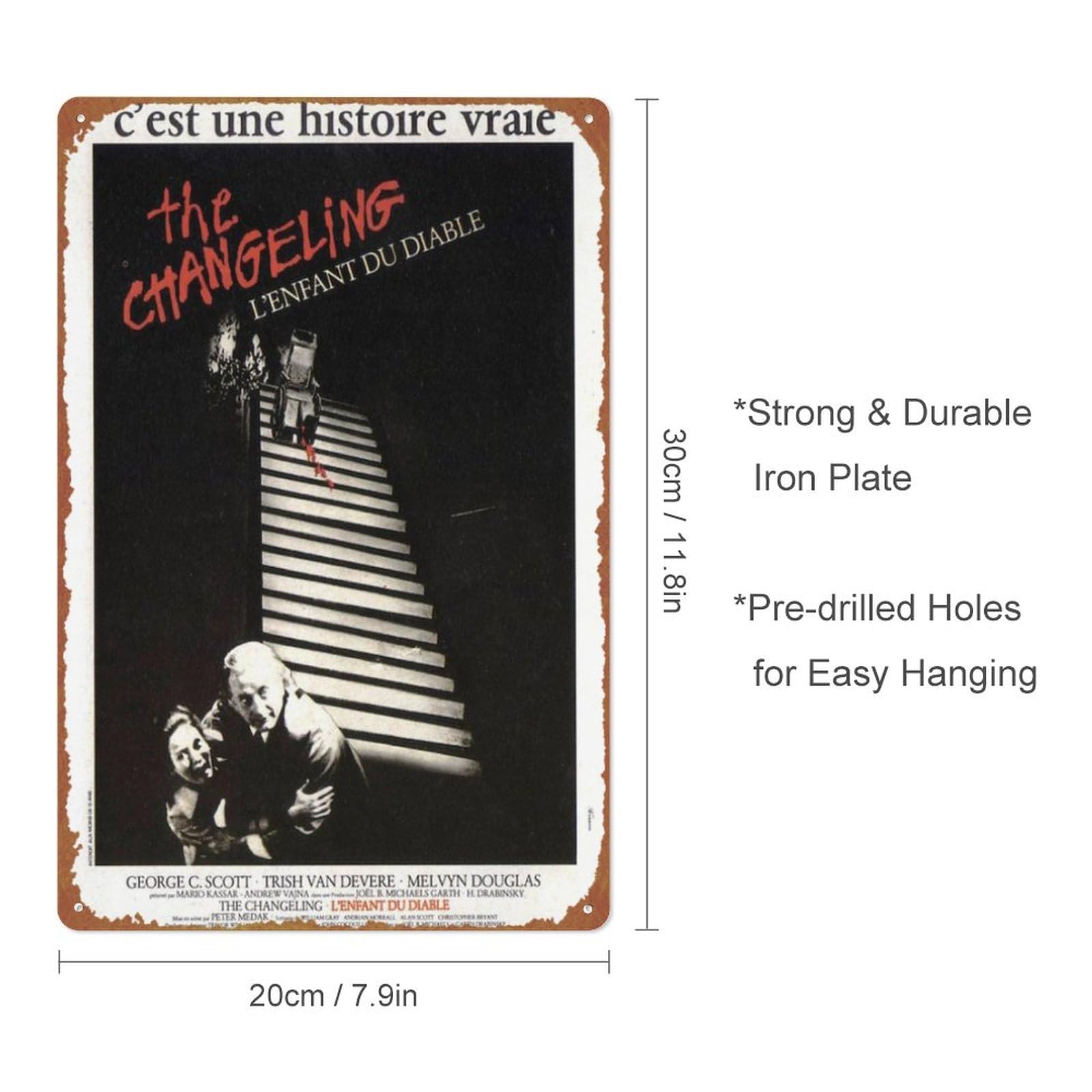 The Changeling Professional Tin Poster- Ideal Wall Decor for Bars, Cafes, Offices, Restaurants, Homes, Gardens, Shops, Clubs - 12 X 8 Inches