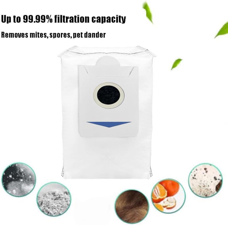 Moupaa 6PCS Dust Bags for Ecovacs Deebot X5 Pro/ X5 Omni/ X2/ X2 Pro/ DEX86 Robot Vacuums Replacement Spare Parts