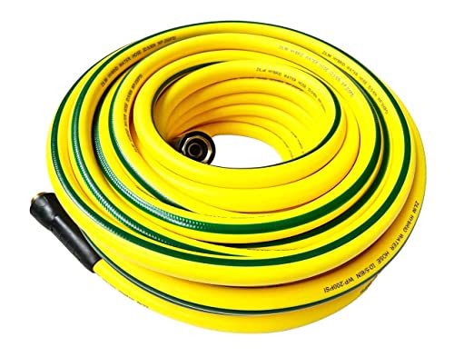 ZILIM Hybrid Garden Water Hose 5/8" X 100 FT, 160PSI Heavy Duty, Lightweight, Flexible,Non-kinking with Swivel Grip Handle Female and 3/4" GHT Solid Brass Fittings, Car Washing&Yard