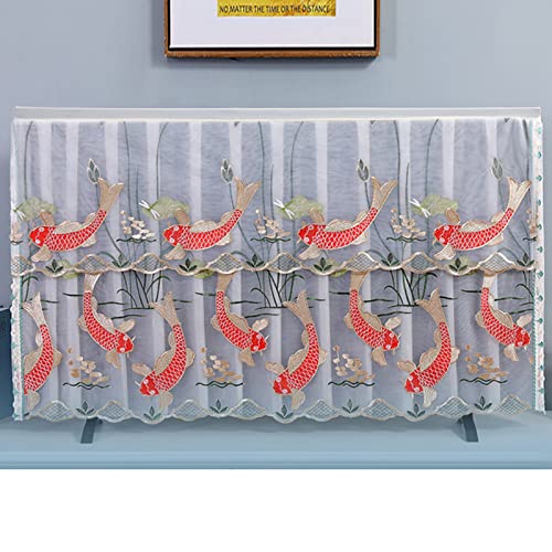 YIJIAFEIFEI Monitor Dust Cover for Indoor TV Soft Lace Outdoor Tv Cover with Front Flap LCD TV Dust Cover for Decorative(Size:40 inch)