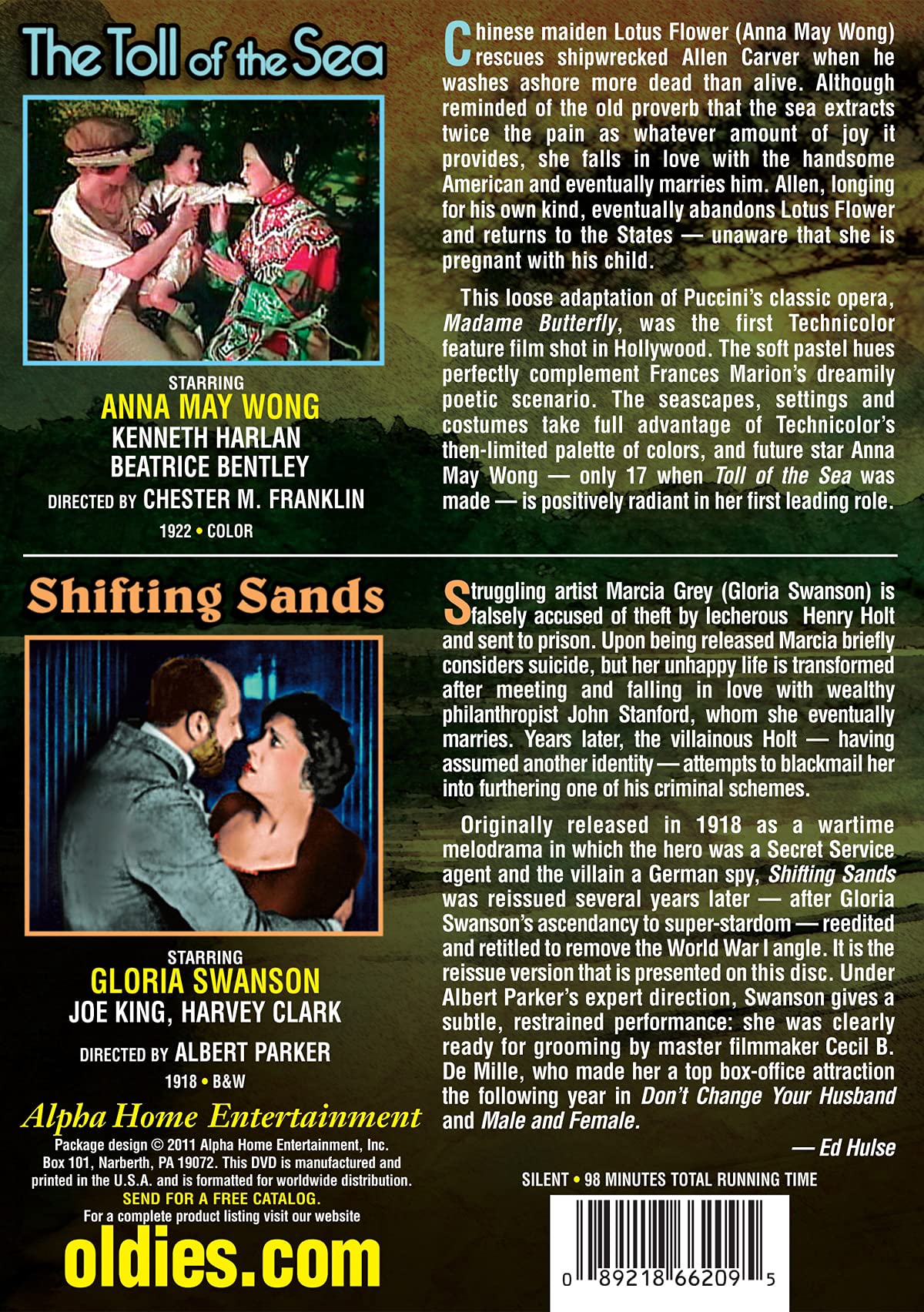 The Toll of the Sea (1922) / Shifting Sand (1918) (Silent)