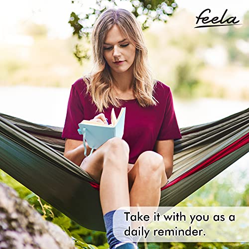 feela 15 Pack Pocket Small Notebooks Bulk, Mini Cute Notepads Hardcover College Ruled Lined Journals with Pen Holder for School Business Memos, with 15 Black Pens, 3.5βx 5.5β, A6, Sky Blue