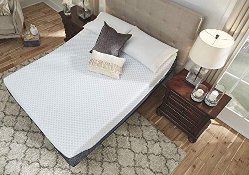 Signature Design by Ashley 14 Inch Elite Plush Mattress, Green Tea & Charcoal Infused Gel Memory Foam, Queen