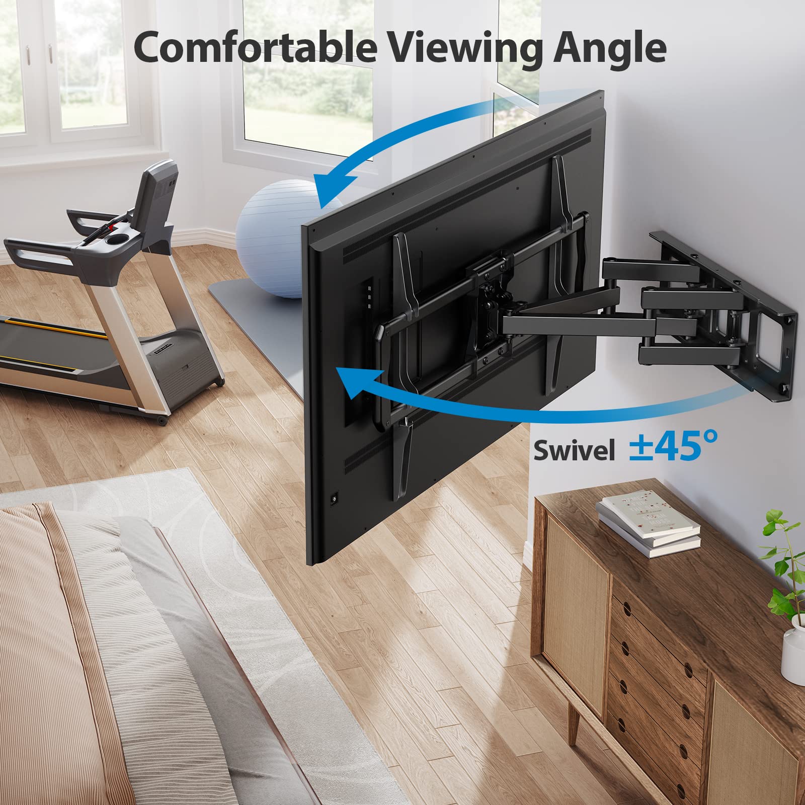 Pipishell TV Wall Mount for 26-65 inch LED LCD OLED 4K TVs up to 99lbs & Full-Motion TV Wall Mount for Most 37β75 Inch TVs up to 100 lbs