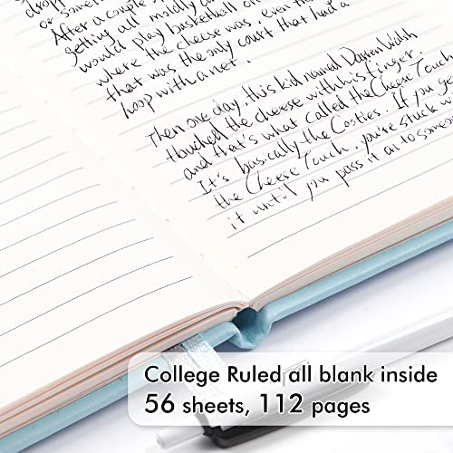 feela 15 Pack Pocket Small Notebooks Bulk, Mini Cute Notepads Hardcover College Ruled Lined Journals with Pen Holder for School Business Memos, with 15 Black Pens, 3.5βx 5.5β, A6, Sky Blue