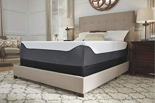 Signature Design by Ashley 14 Inch Elite Plush Mattress, Green Tea & Charcoal Infused Gel Memory Foam, Queen
