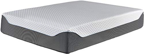 Signature Design by Ashley 14 Inch Elite Plush Mattress, Green Tea & Charcoal Infused Gel Memory Foam, Queen