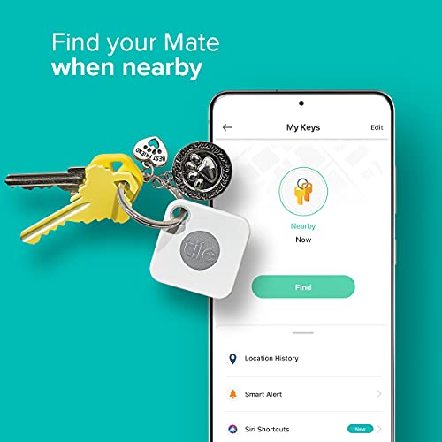 Tile Mate (2020) 1-pack - Bluetooth Tracker, Keys Finder and Item Locator for Keys, Bags and More; Water Resistant with 1 Year Replaceable Battery