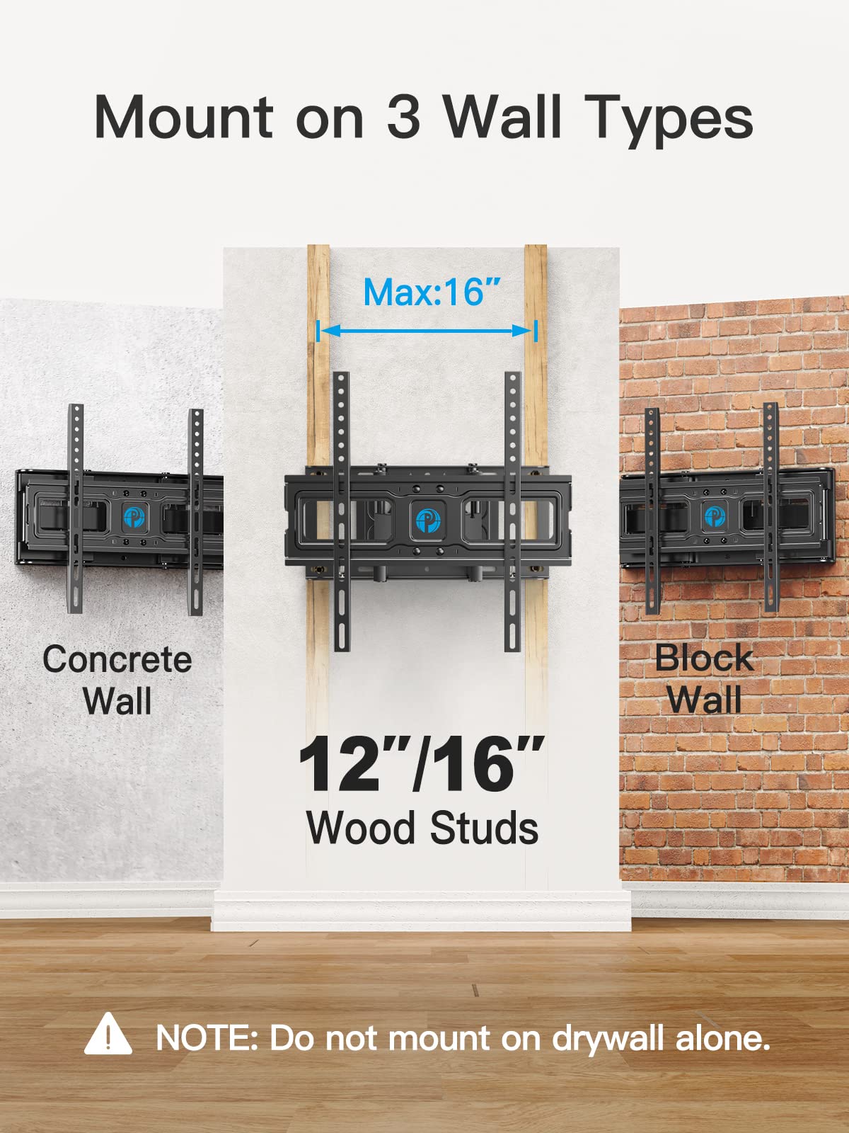Pipishell TV Wall Mount for 26-65 inch LED LCD OLED 4K TVs up to 99lbs & Full-Motion TV Wall Mount for Most 37β75 Inch TVs up to 100 lbs