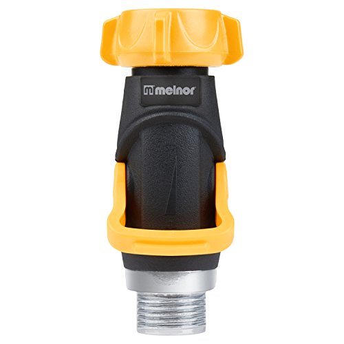 Melnor 65171AMZ Lever Flow Through Valve Connector Bundle, 1 Count (Pack of 1), Yellow, Black, Grey
