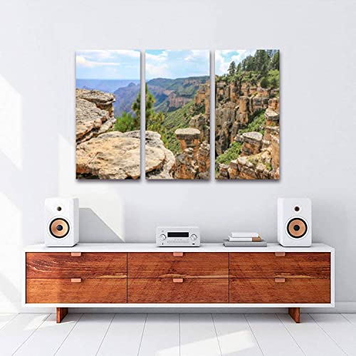 3 Panels Wall Art Pictures Point Sublime Trail View Modern Canvas Print Paintings Artwork Framed Posters for Office Home Decor Ready to Hang