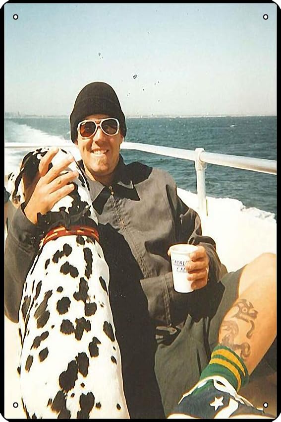 Bradley Nowell And Lou Dog Poster Metal Tin Sign 12 X 8 Inch Funny Man Cave Home Office Bar Decor