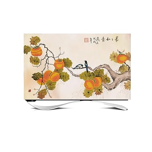 Waterproof Anti-Static New Chinese Style Dust Cover LCD TV Cover Protective Cover Computer Monitor Protective Film Universal For Hanging Desktop(Size:40in,Color:A)