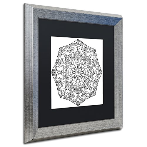 Trademark Fine Art ALI3413-S1616BMF Sublime Mandala by Kathy G. Ahrens, Black Matte, Silver Frame 16x16-Inch, 16x16