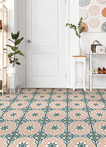 FloorPops 12-in by 12-in Pink Daphne Vinyl Peel & Stick Floor Tiles (10 Tiles), (10 sq.ft./Carton)