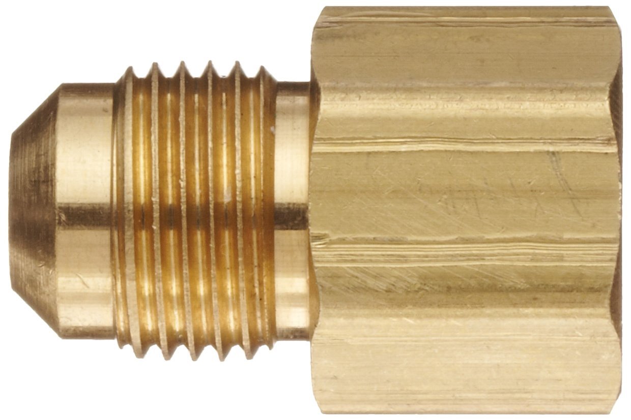 Anderson Metals - 54046-0608 Brass Tube Fitting, Coupling, 3/8" Flare x 1/2" Female Pipe