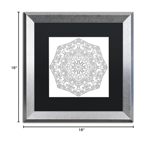 Trademark Fine Art ALI3413-S1616BMF Sublime Mandala by Kathy G. Ahrens, Black Matte, Silver Frame 16x16-Inch, 16x16