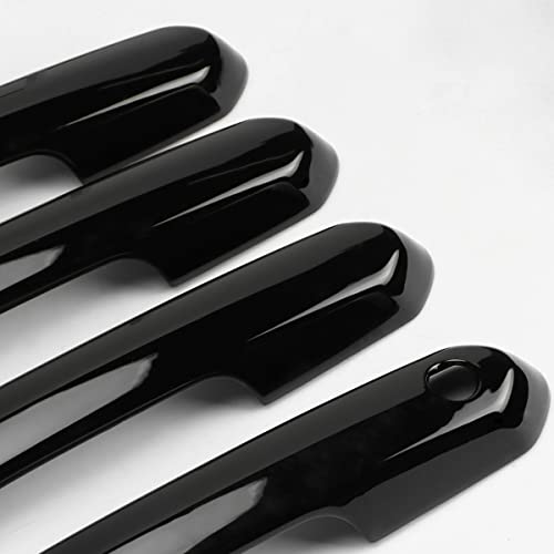 DLOVEG Car Door Handle Cover Compatible for 2019- 2021 2022 2023 Toyota Rav4 Accessories for Highlander 2023 2022 2021 2020 Handle Protectors with Smart Keyless Holes (Glossy Black)