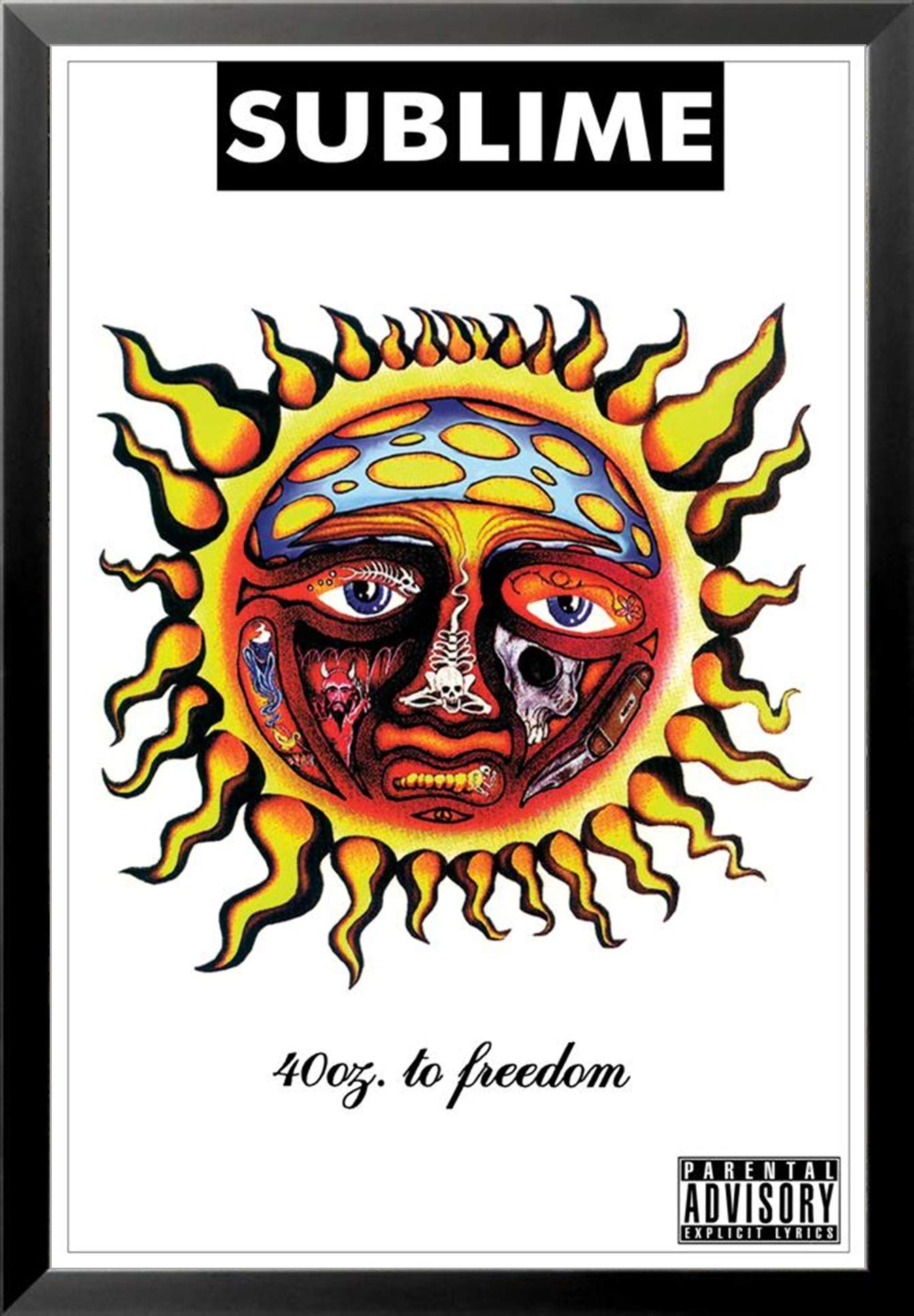 Buyartforless Framed Sublime 40oz to Perfection Debut Album 1992 36x24 Music Art Print Poster White
