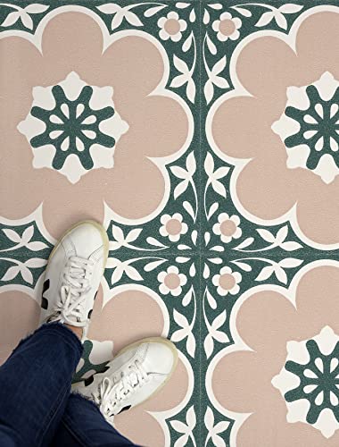 FloorPops 12-in by 12-in Pink Daphne Vinyl Peel & Stick Floor Tiles (10 Tiles), (10 sq.ft./Carton)