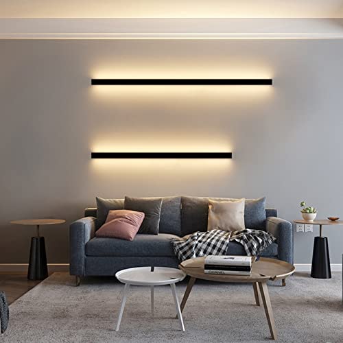 Ozarke Minimalist Creative Long Wall Lamp Modern LED Background Wall Lamp Living Room Bedside Aluminum Wall Light Ligting Sconce (60 inches Hard Wired)