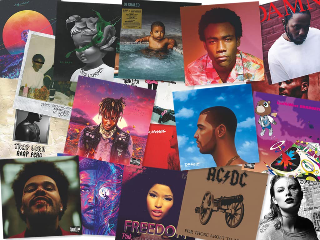100 Pcs Poster,5x5In Album Cover Posters,Wall Collage Kit, Posters For Room, Music Posters, Rapper Posters, Wall Posters, Posters For Bedroom