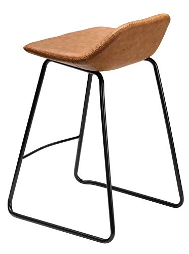 Cortesi Home Ava Counterstools in Saddle Brown faux Leather, 25" High,CH-CS624959