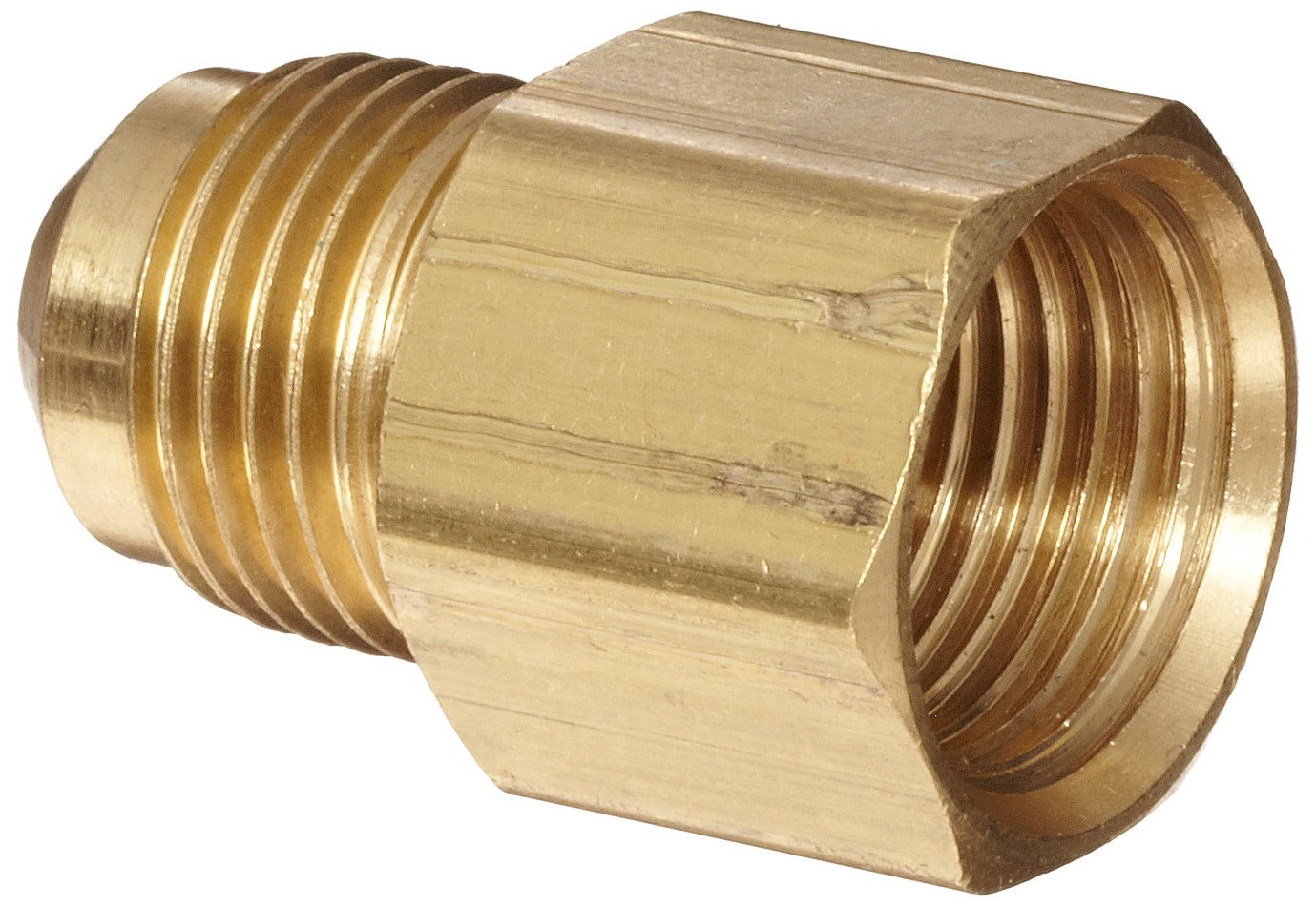 Anderson Metals - 54046-0608 Brass Tube Fitting, Coupling, 3/8" Flare x 1/2" Female Pipe