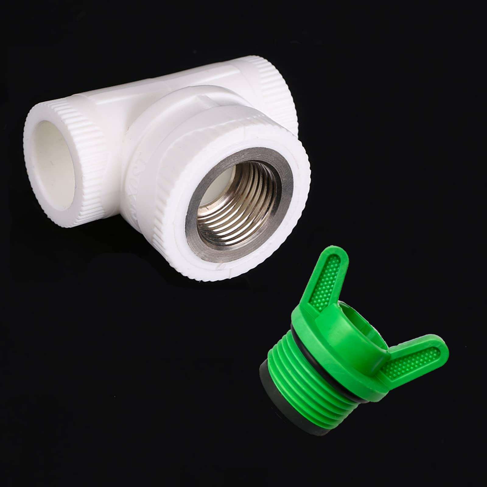FUATY 3/4” PT Pipe Plug, PPR Male Pipe Thread Plugs and Caps Garden Irrigation Tubing Stopper Drain Plug, 1 Inch ID, Green