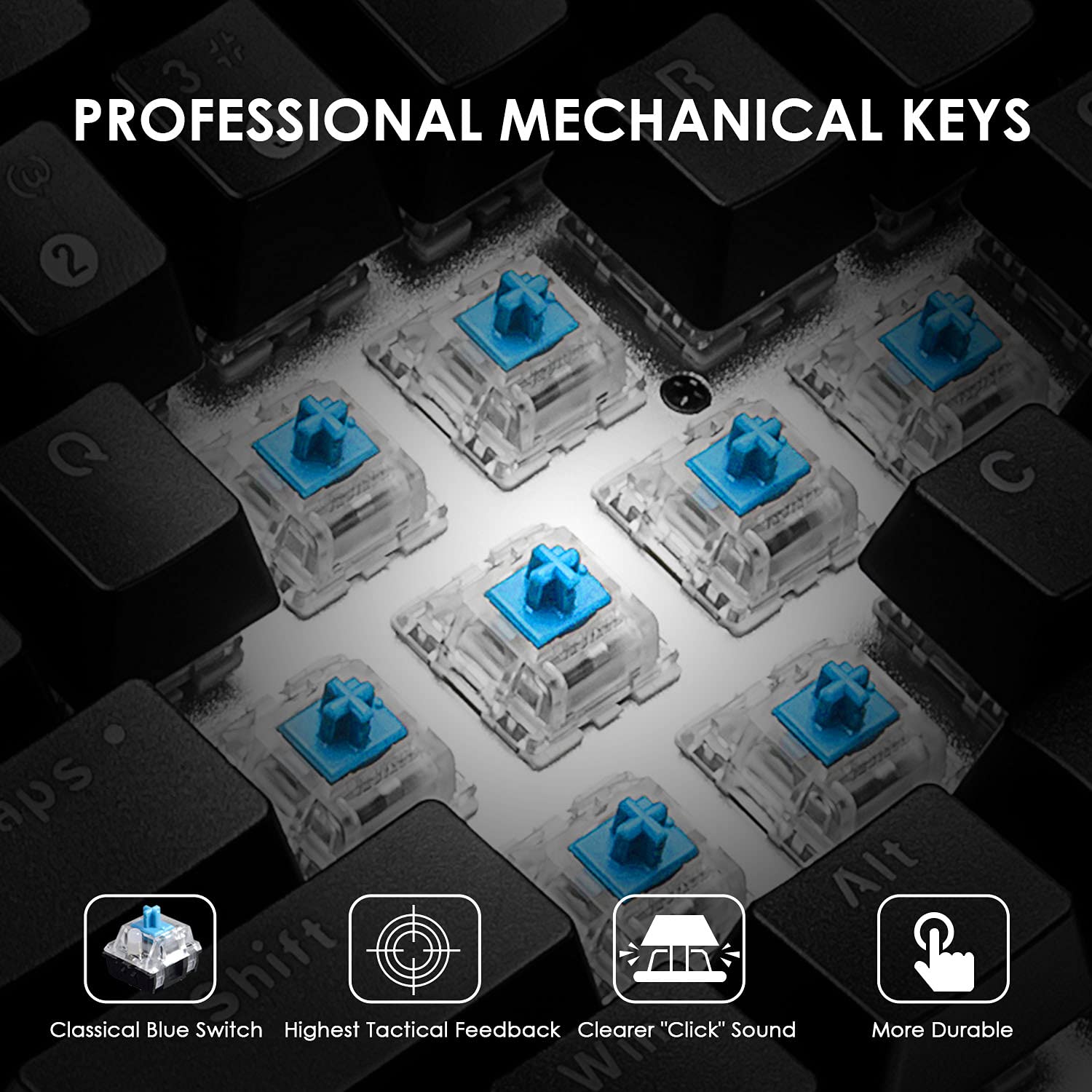 XINMENG Wired Gaming Keyboard and Mouse Combo, Compact 82 Keys RGB Blackit Mechanical Keyboard and Adjustable 8000DPI Lightweight Honeycomb Design Mouse, Spill-Resistant for Desktop, Computer, PC
