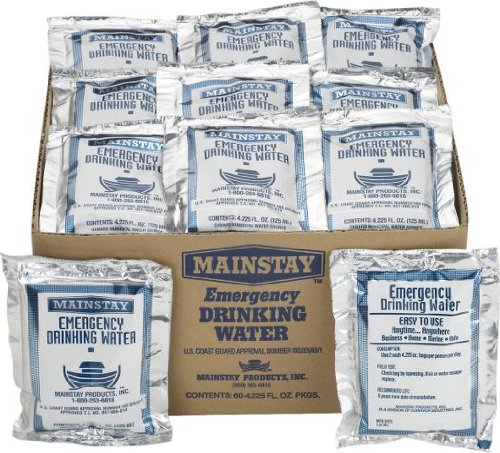 Mainstay Emergency Drinking Water 60 Packets/case 5yr Shelf Life
