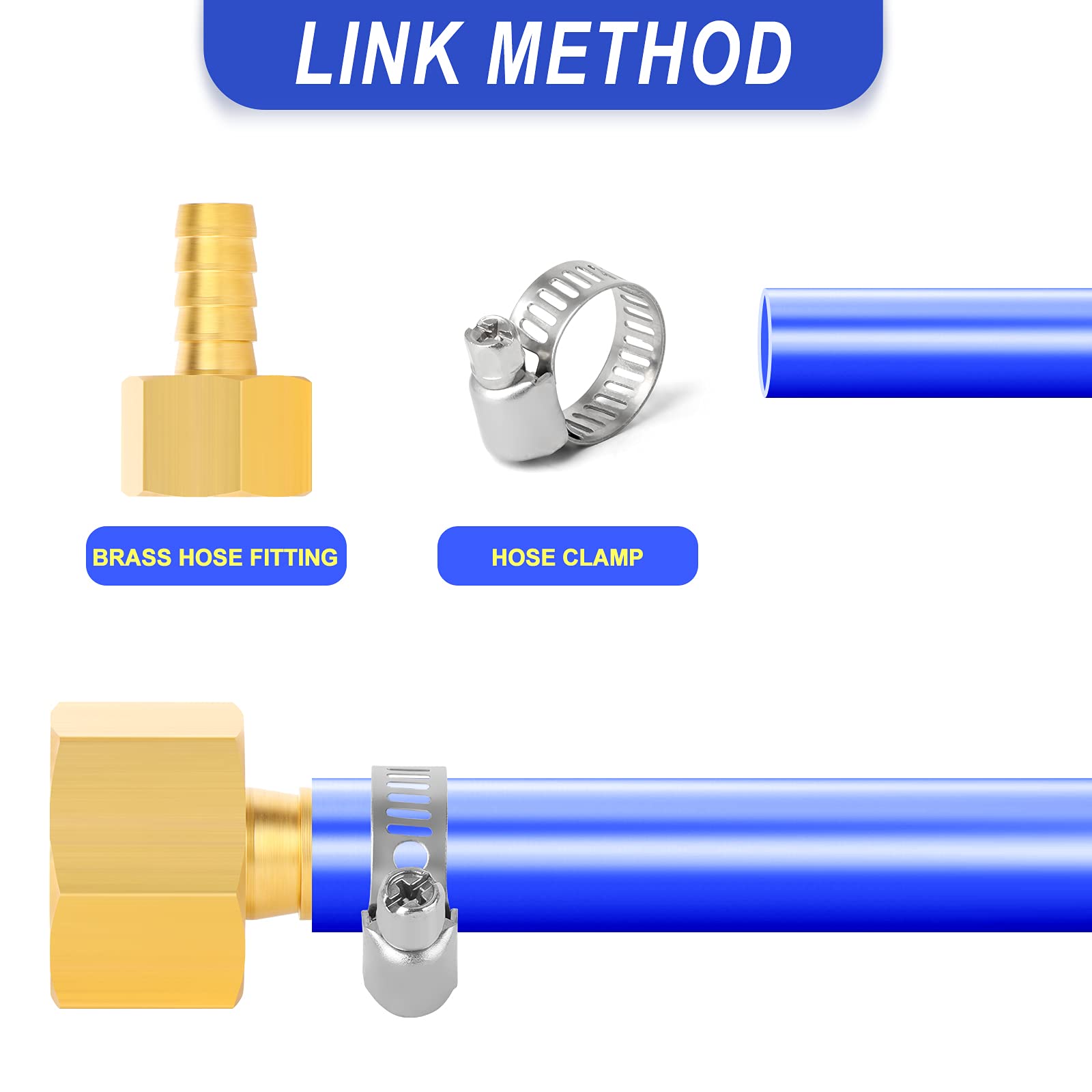 TAILONZ PNEUMATIC 1/4 Inch Barb x 1/4 Inch NPT Brass Female Hose Fitting Connector （Pack of 10）