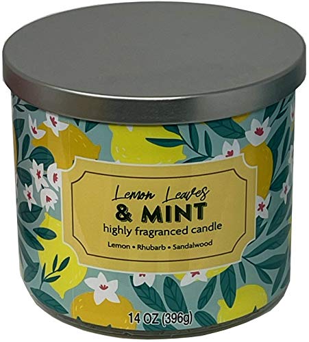 Mainstays 14oz Lemon Leaves and Mint Candle 4-Pack