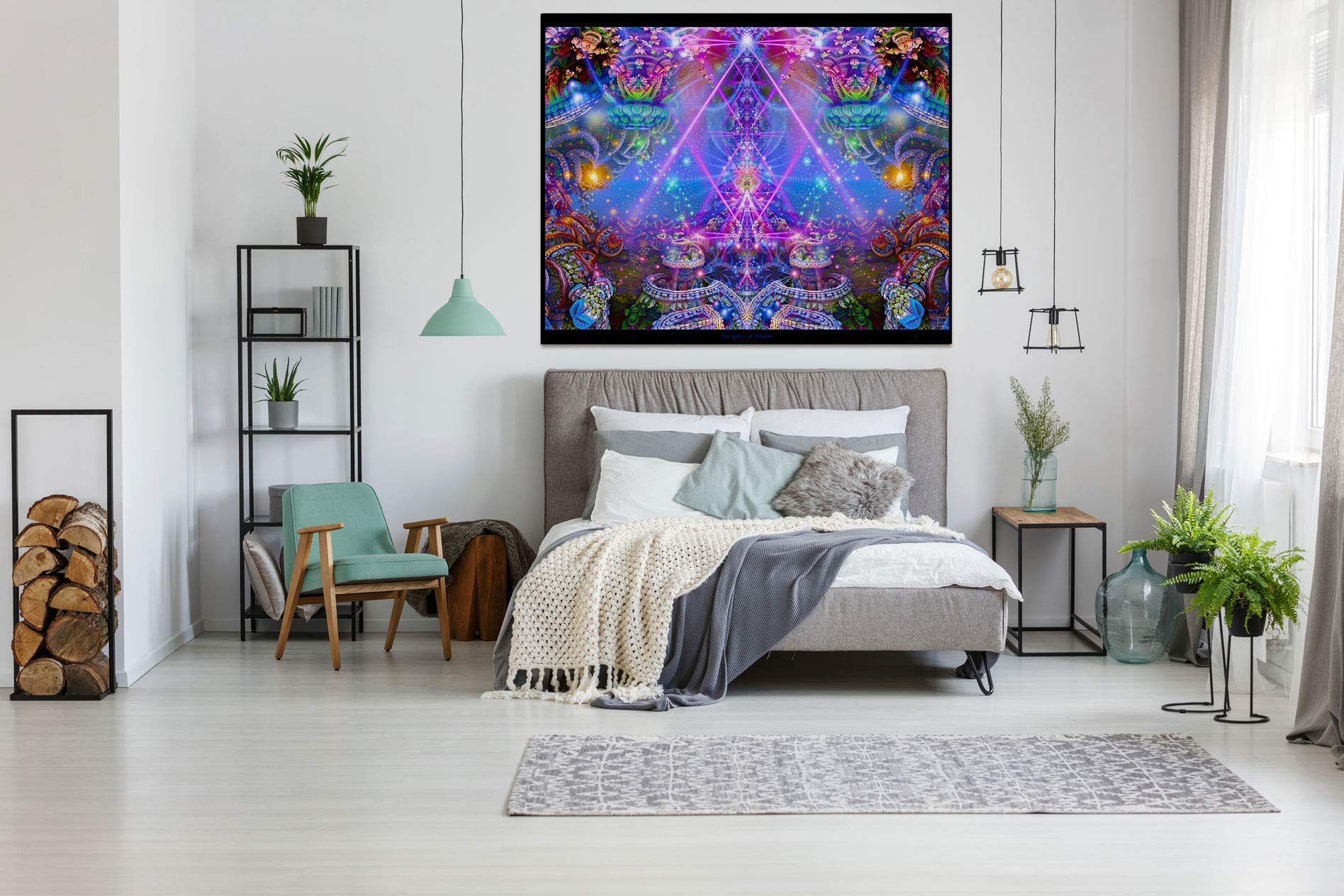 Psychedelic Tapestry | Trippy Wall Hanging | Visionary | Trippy Art | DMT | The Gates of Atlantis (Small)