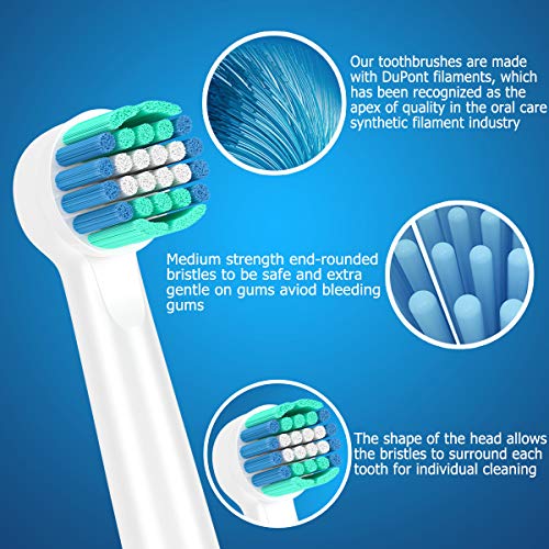 Replacement Toothbrush Heads for Oral B Braun Electric Toothbrush - 16 Pack Compatible with Oral B Cross Action/Pro1000/9000/ 500/3000/8000 Toothbrush.