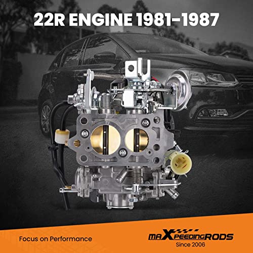 maXpeedingrods 2-Barrel Carburetor for Toyota Pickup 22R Engine 1981-1987 with Round Plug Connector and Automatic Choke TOY-505 2.4L 2366cc 35290/C4036