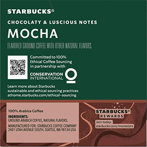 Starbucks Flavored Coffee K-Cup Pods, Mocha Flavored Coffee, Made without Artificial Flavors, Keurig Genuine K-Cup Pods, 10 CT K-Cups/Box (Pack of 3 Boxes)