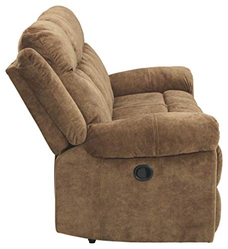 Signature Design by Ashley Huddle-Up Manual Reclining Sofa with Drop Down Table, Storage & USB Outlets, Brown