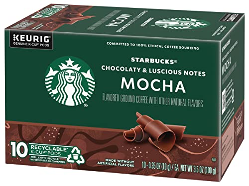 Starbucks Flavored Coffee K-Cup Pods, Mocha Flavored Coffee, Made without Artificial Flavors, Keurig Genuine K-Cup Pods, 10 CT K-Cups/Box (Pack of 3 Boxes)