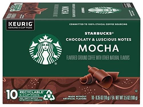Starbucks Flavored Coffee K-Cup Pods, Mocha Flavored Coffee, Made without Artificial Flavors, Keurig Genuine K-Cup Pods, 10 CT K-Cups/Box (Pack of 3 Boxes)