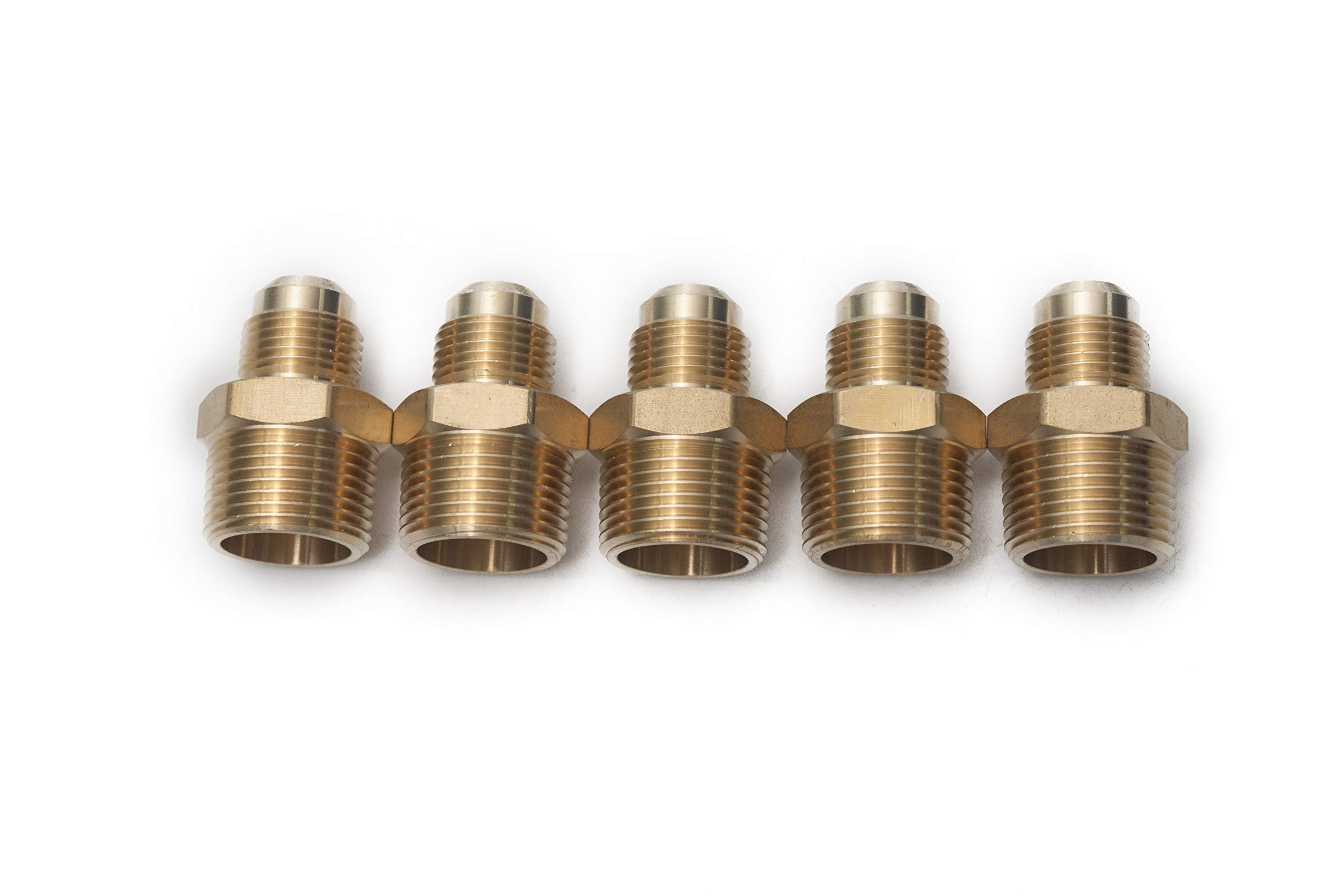 Generic Brass Flare 1/2" OD x 3/4" Male NPT Connector Tube Fitting(pack of 5)