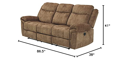 Signature Design by Ashley Huddle-Up Manual Reclining Sofa with Drop Down Table, Storage & USB Outlets, Brown