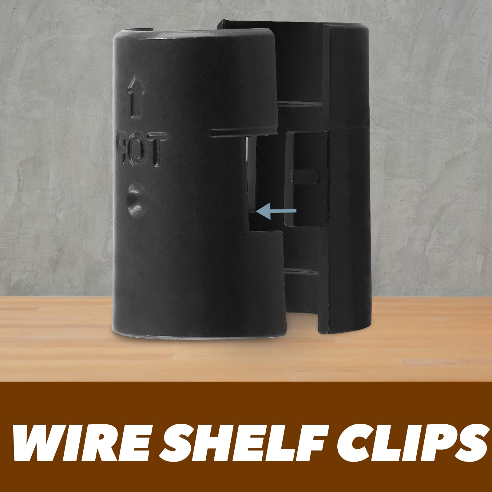 Moicstiy 50 Pack 1 Inch Wire Shelving Shelf Lock Clips, Plastic Shelving Clips Replacement Black Sleeve Shelf Clips for Wire Shelving, Post Wood Metal Pole(25 Pair)