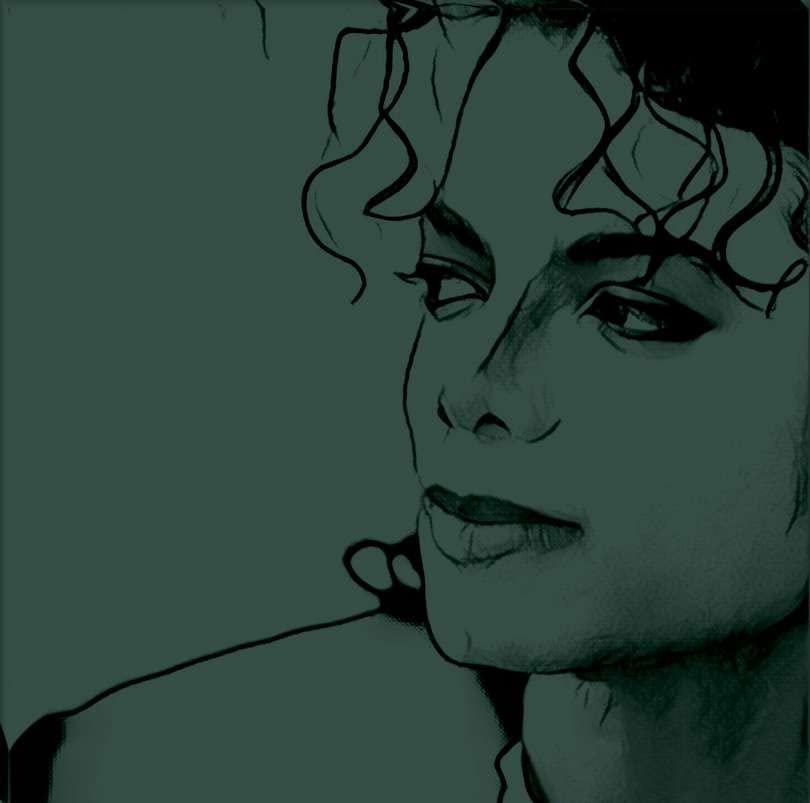Startonight Canvas Wall Art Black and White Abstract Michael Jackson Celebrity, Artwork Modern Framed Original Art Painting, Unique Luminous Wall Art Minimalism Piece 32" x 32" Day & Night Effect