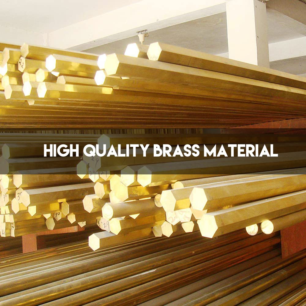 HQMPC Solid Brass Pipe Fitting Male Pipe, Hex Nipple Gas Connect Adapter Brass Union Coupler Adapter Gas x Flare Fittings 1/4"NPT 12Pcs